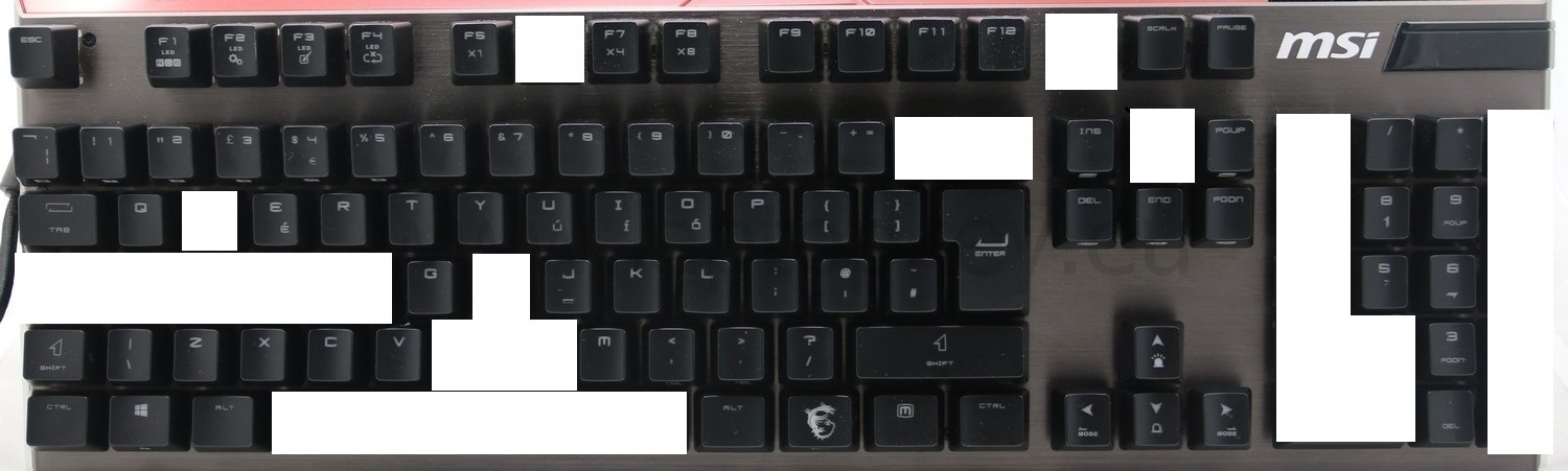 MSI Vigor GK80 Gaming Keyboard (cherry) Replacement Keys Keycaps ...