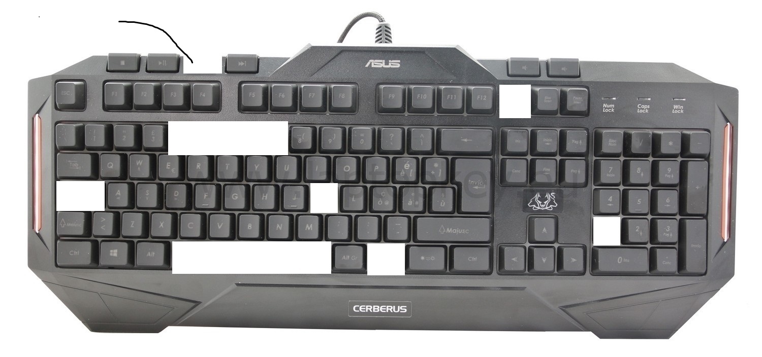 Asus Cerberus Gaming Keyboard Replacement Keys Keycaps - Laptop ...
